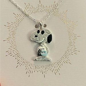 Peanuts | Jewelry | Peanuts Fine Silver Plated Crystal Snoopy Necklace ...